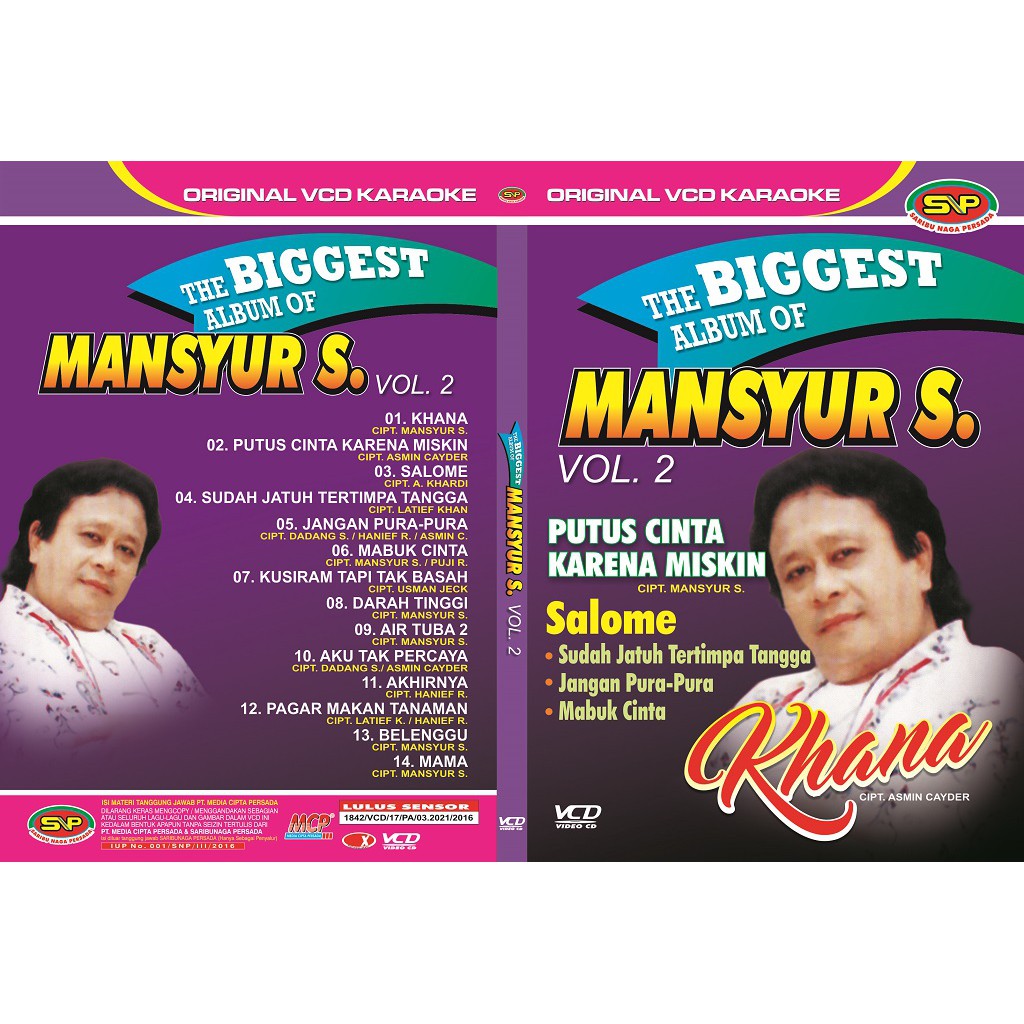 Jual Vcd Original Dangdut Lawas - The Biggest Album Of Mansyur Vol 2 | Shopee Indonesia