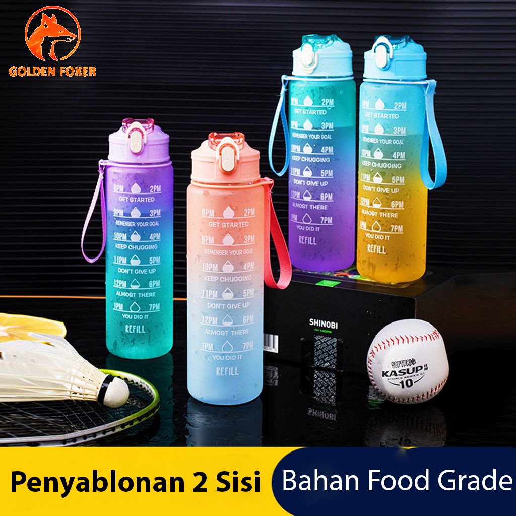 Jual BOTOL MINUM TRITAN 1 LITER 900 ML WARNA GRADASI / BOTOL VIRAL 900 ...