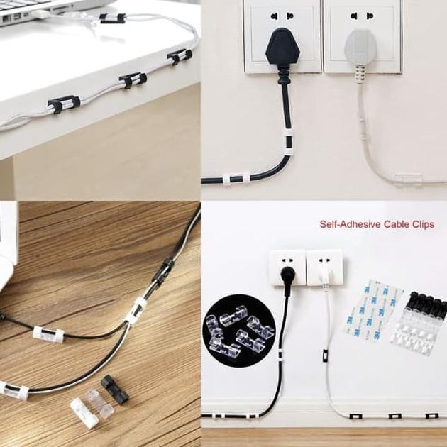 Jual Cable Clip Klem Kabel Tempel Wire Organizer klip kabel tanpa paku ...
