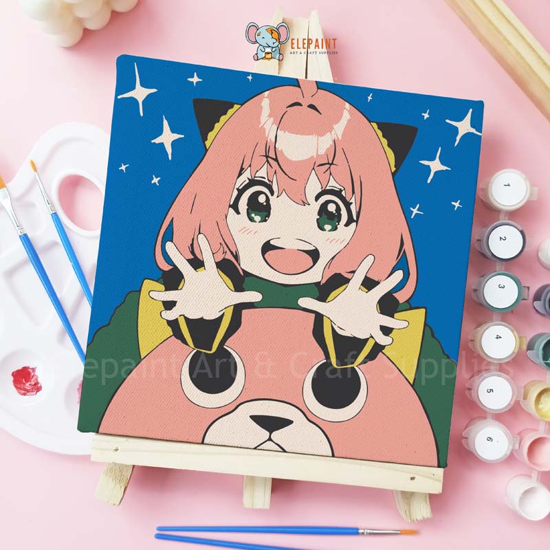 Jual Paint By Number 20x20cm Anime Anya Bear DIY Painting Kit Spy x ...