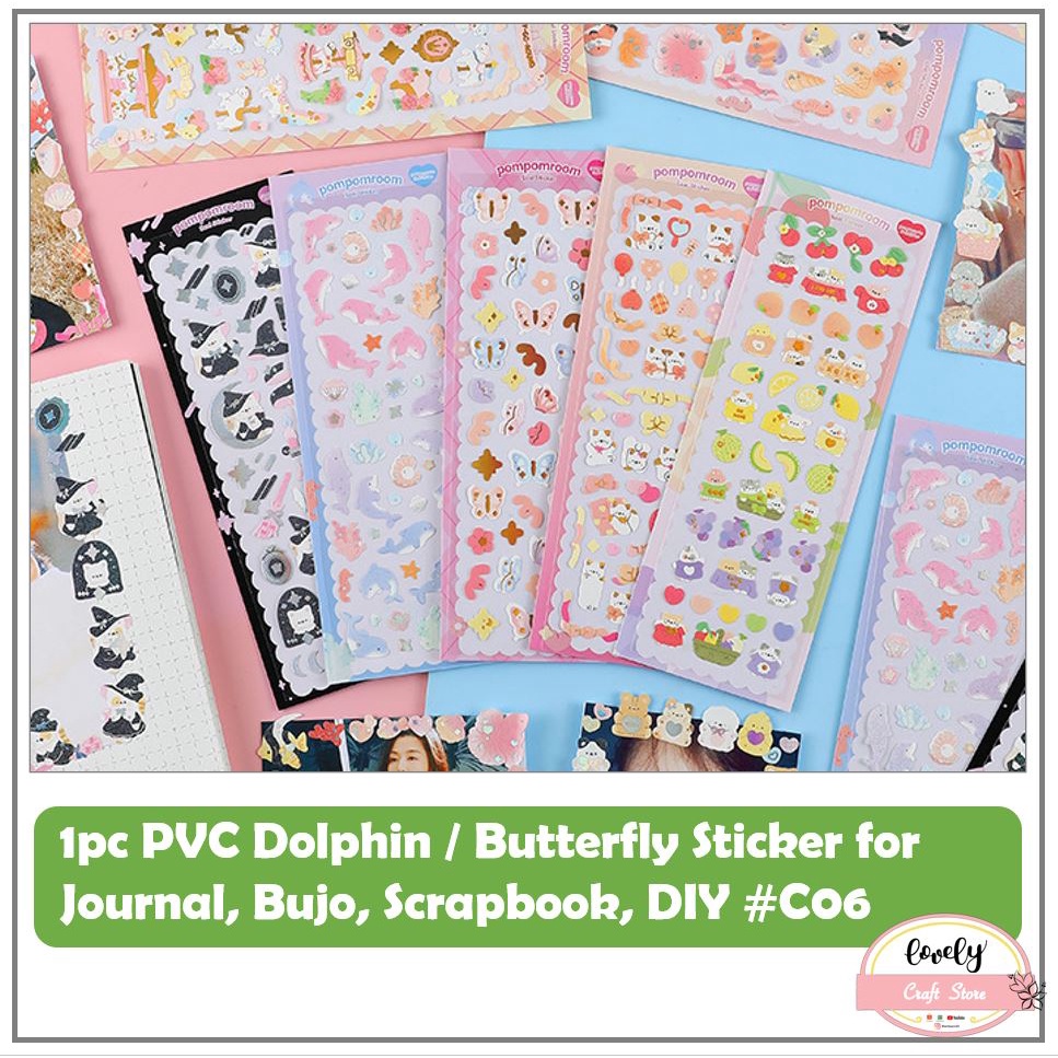 Jual LovelyCraftStore | C06 ~ Journal Sticker plants garden butterfly ...