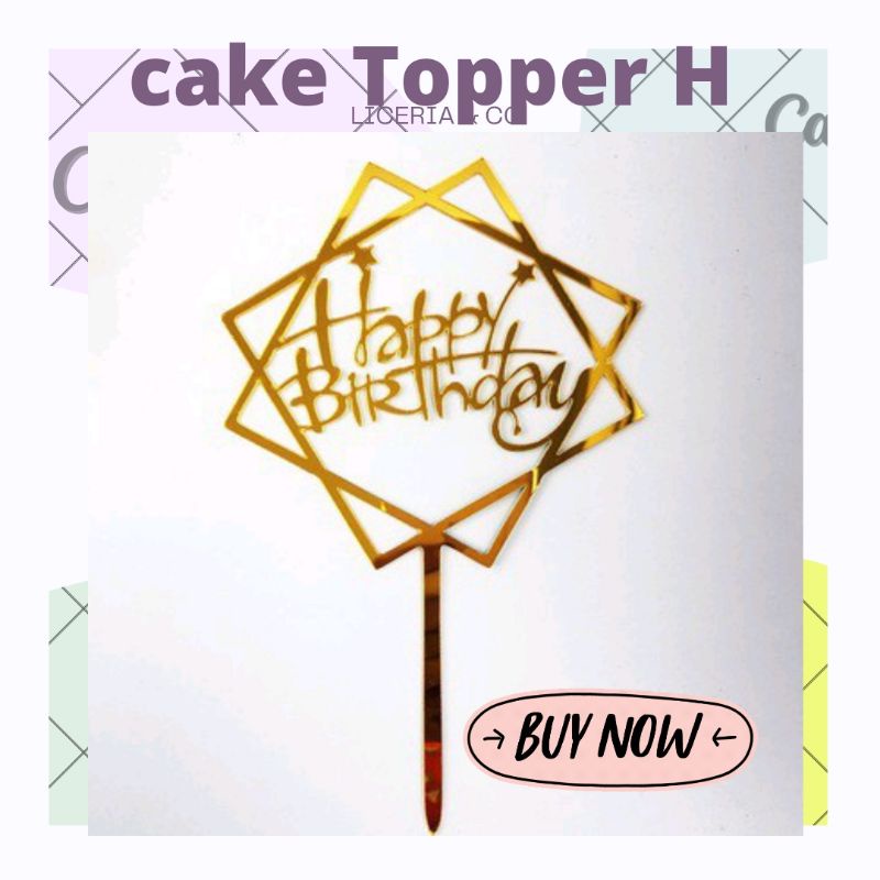 Jual Topper kue bahan akrilik Cake Topper Happy birthday | Shopee Indonesia