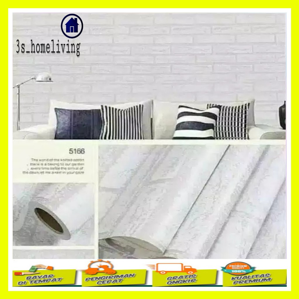 Jual (COD) Wallpaper Dinding Bata Putih / Wallpaper / Wallpaper Bata ...