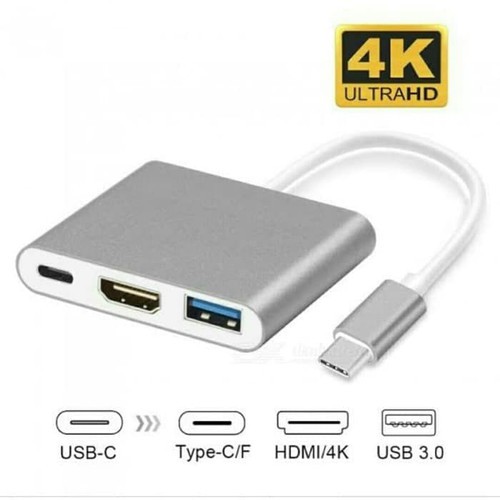 Jual Converter Konektor USB Type C to 3 in 1 HDMI Converter USB 3.0 ...