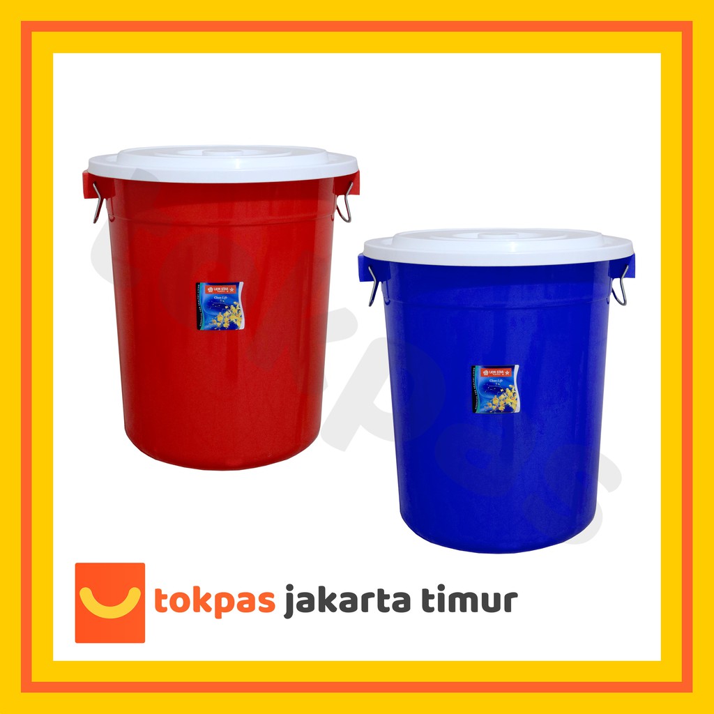 Jual Ember Plastik 70 Liter + Tutup Putih Lion star PC 20 | Shopee Indonesia