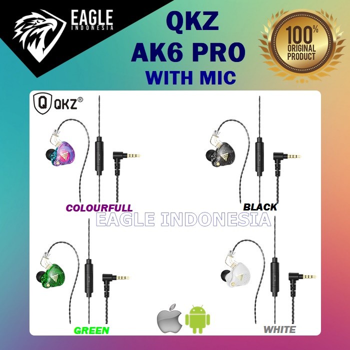 Jual QKZ AK6 PRO HIFI Bass Headphones Detachable Wire WITH MIC | Shopee ...