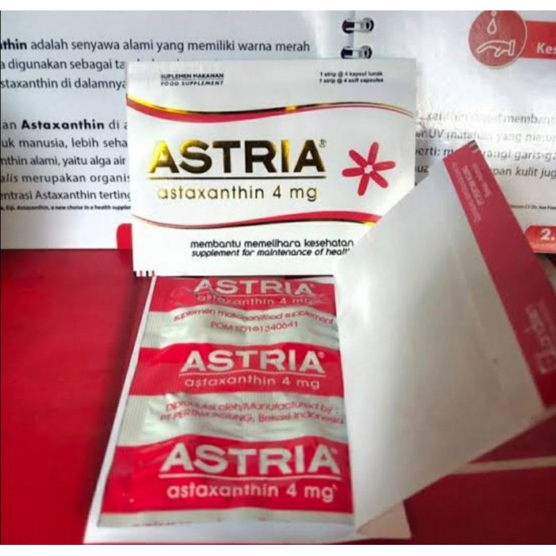 Jual Astria Natural Astaxanthin/Antioksidan 4 Mg Isi 4 & 12 Kapsul ...