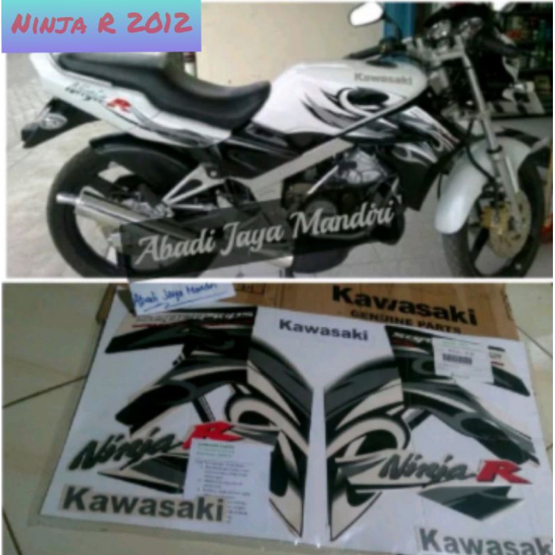 Jual Striping Lis stiker Kawasaki Ninja R Putih 2012 full set Asli ...