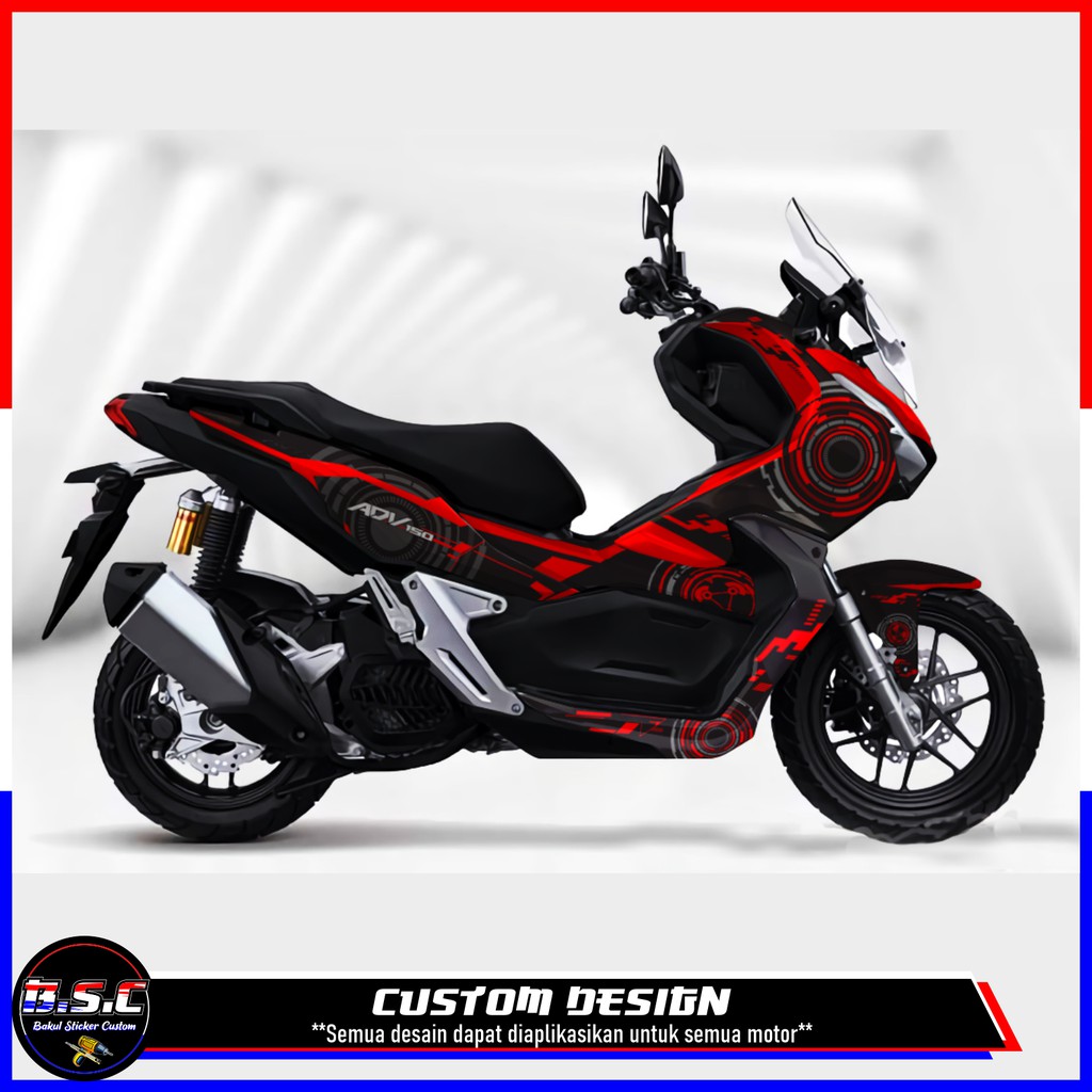 Jual Sticker Decal Motor FULL BODY ADV Motif Techno (Red) | Shopee ...