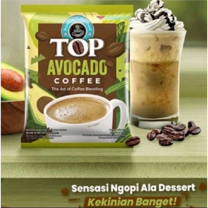 Jual 1 SACHET COFFEE TOP AVOCADO | KOPI RASA ALPUKAT | Shopee Indonesia
