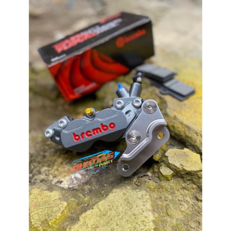 Jual Kaliper brembo axial 4p kaliper brembo 4piston set breket cnc | Shopee Indonesia