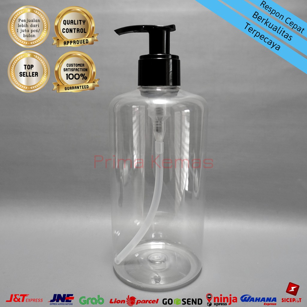 Jual Botol HS 500 ml & Pump Lotion neck lock - botol aseptic gel - botol hand sanitizer - botol ...