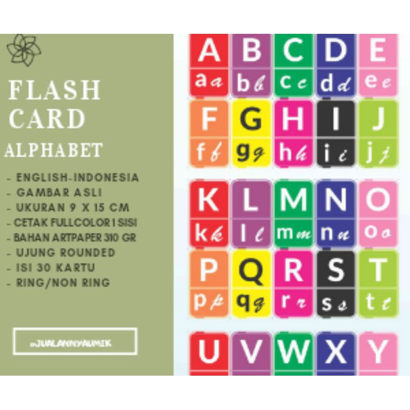 Jual Flashcard Huruf Alfabet / Kartu Mainan Anak / Mainan Edukasi ...
