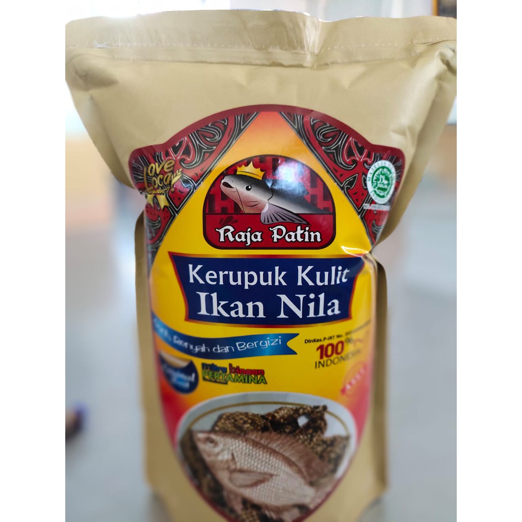 Jual kerupuk kulit ikan nila-original 250gr raja patin | Shopee Indonesia