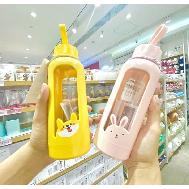 Jual MINISO CUTE PET SERIES PLASTIC GLASS BOTTLE 300 ML/BOTOL MINUM ...