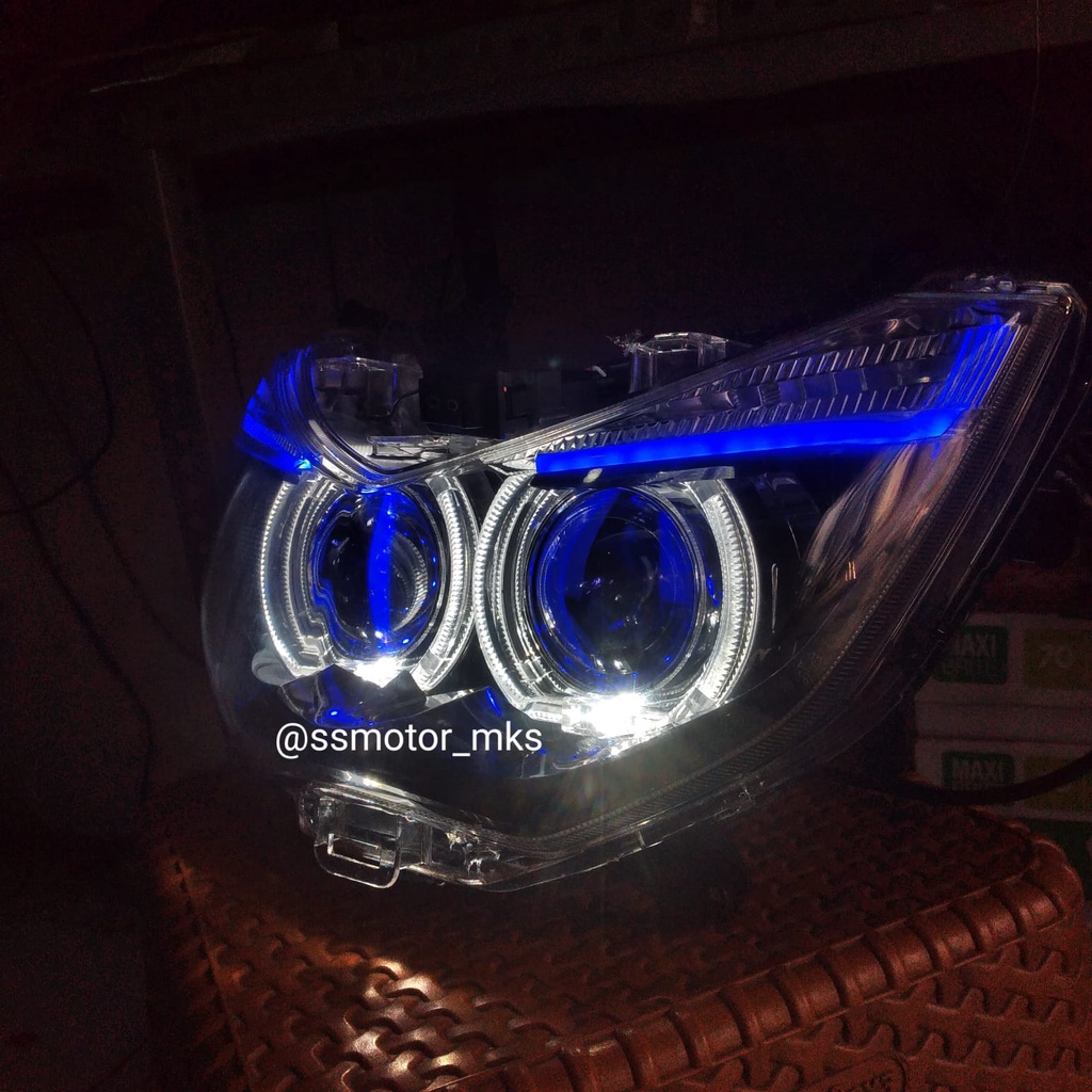Jual HEADLAMP LAMPU DEPAN NMAX OLD LAMA CUSTOM BILED PROJIE PROJECTOR ...
