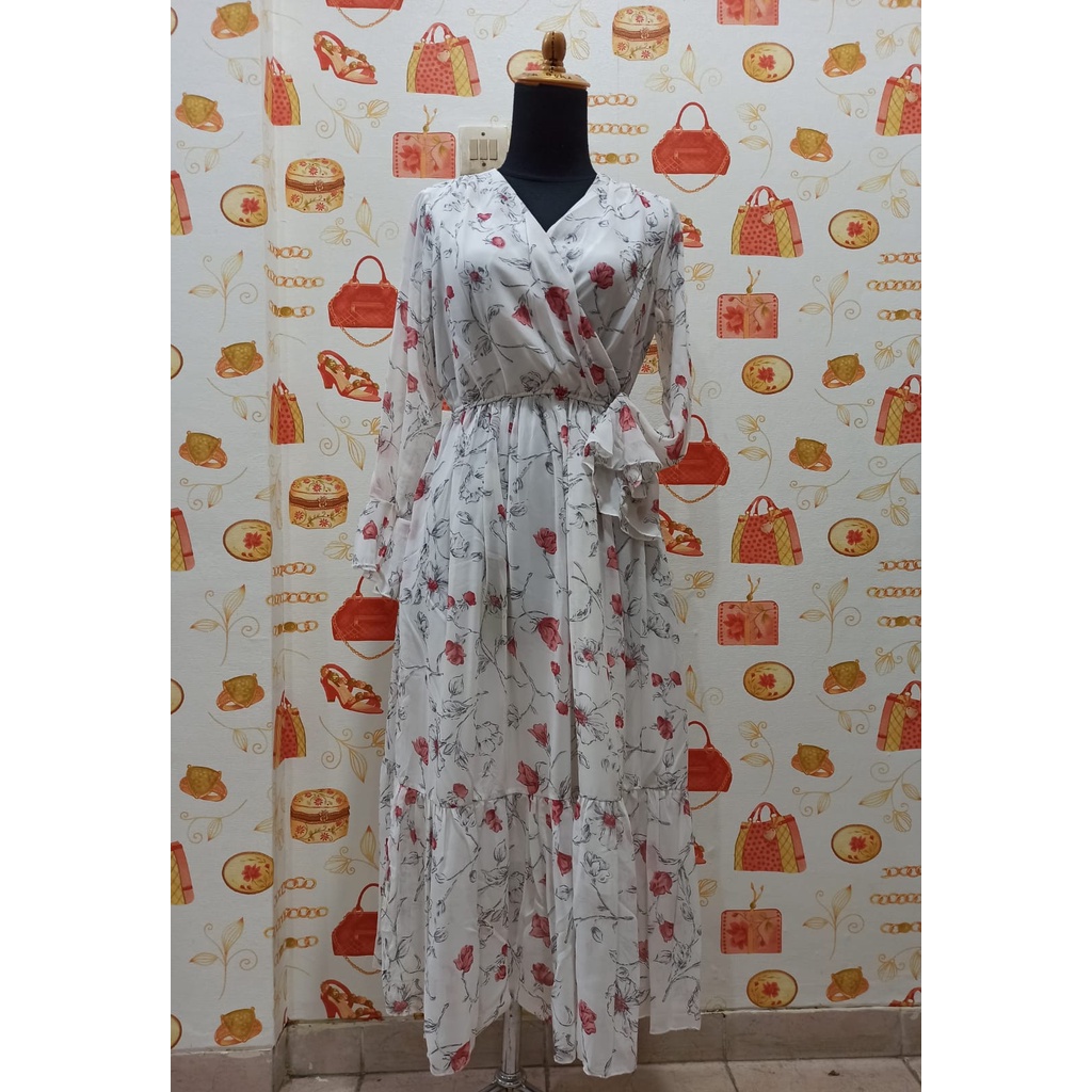 Jual DRESS BUNGA LENGAN PANJANG/VINTAGE | Shopee Indonesia