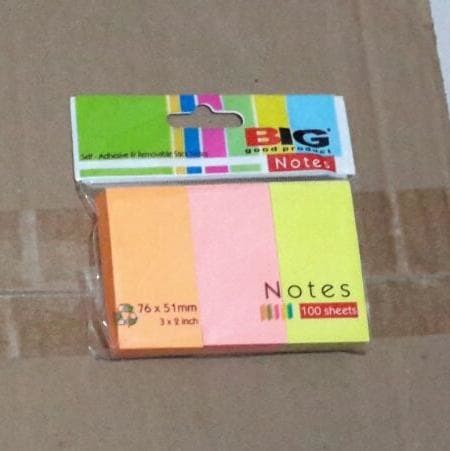 Jual BIG post it / stick note 76 x 51 mm 3 warna | Shopee Indonesia