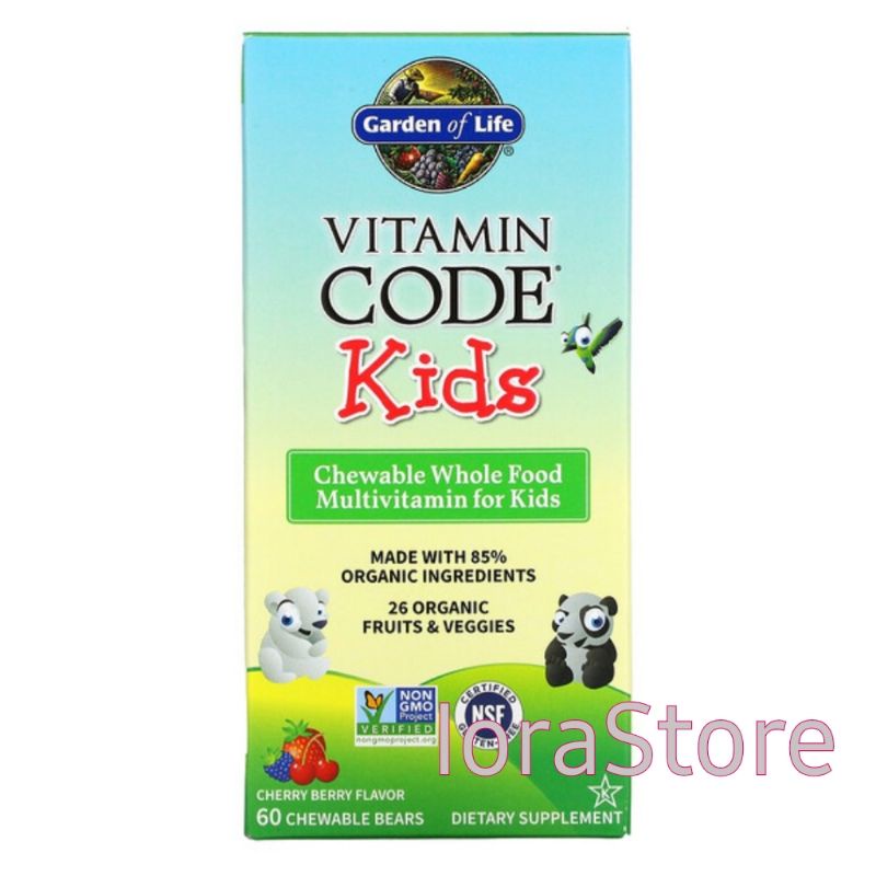 Jual Multivitamin Anak, Vitamin Code Kids Chewable Bear, Cherry Berry ...