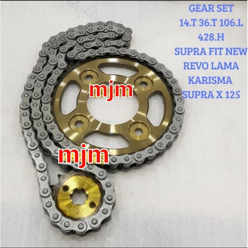 Jual GIR PAKET GEAR SET GIR RANTAI RODA SUPRA FIT NEW REVO LAMA KARISMA SUPRA X 125 | Shopee ...