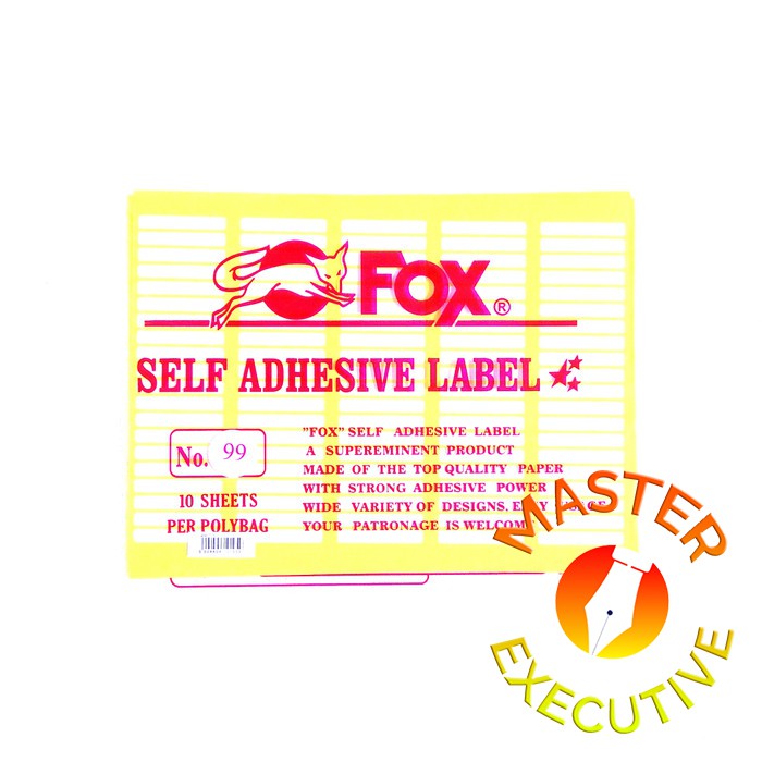 Jual [Pak - 10 lembar] Fox Label Stiker 99 / Undangan / Nama / Self ...
