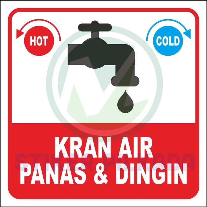Jual STIKER VINYL KRAN AIR PANAS & DINGIN | Shopee Indonesia
