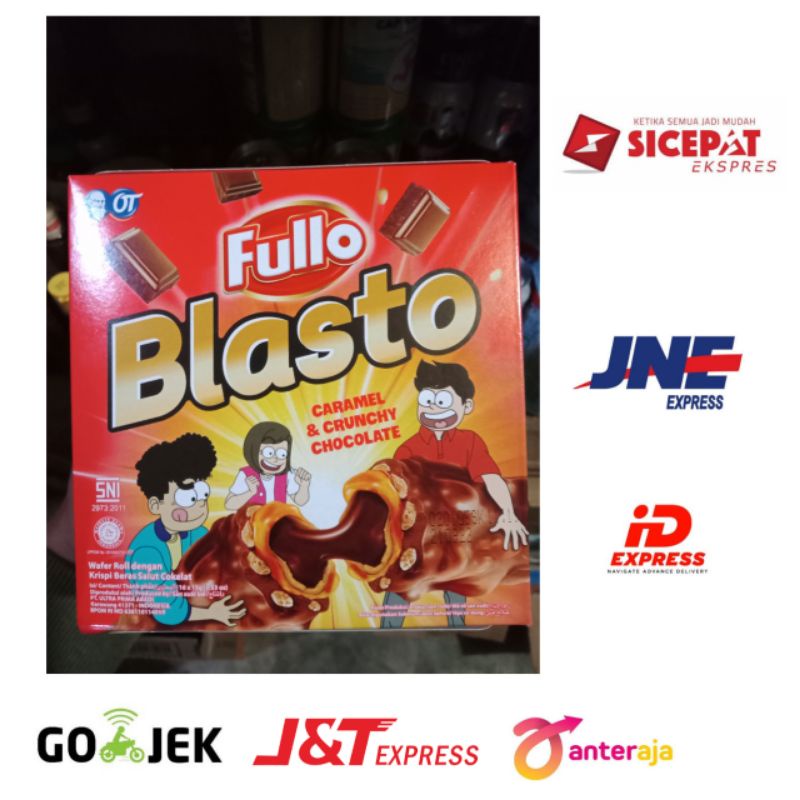 Jual Fullo Blasto Wafer Krispi Bersalut Coklat 16 Pcs x 15gr | Shopee ...