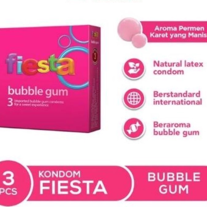 Jual Kondom Fiesta Bubble Gum Permen Karet isi 3 pcs | Shopee Indonesia