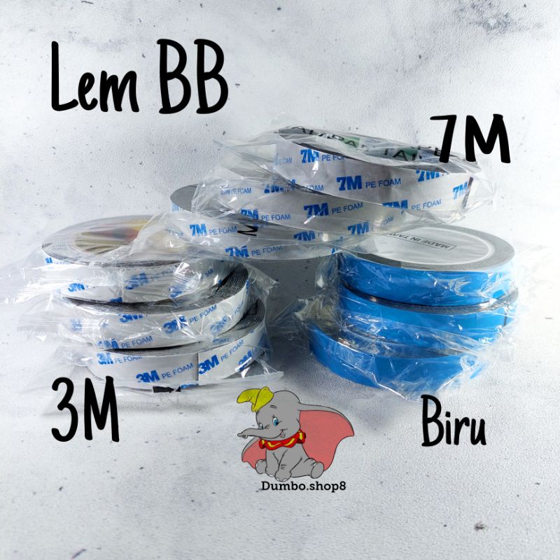 Jual Lem BB Duoble Tape Lem Bolak Balik 3M - 7M - Biru | Shopee Indonesia