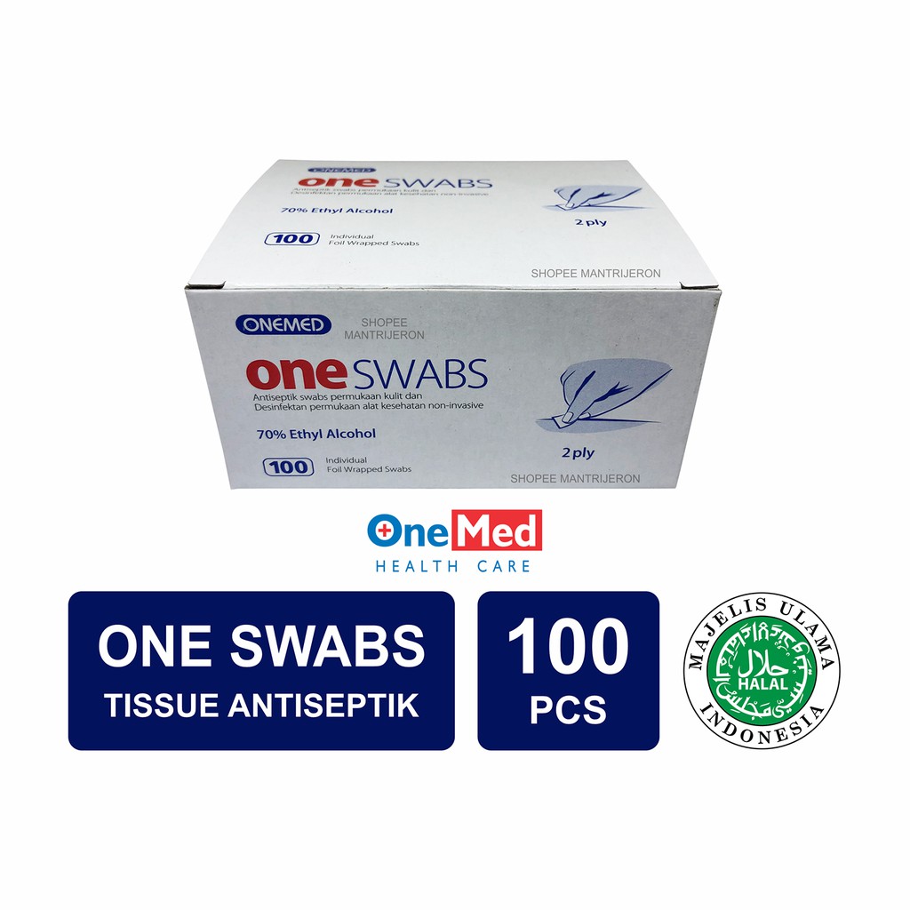 Jual OneSwabs Tissue Alcohol One Swabs 2 Ply Antiseptik OneMed Tisu ...
