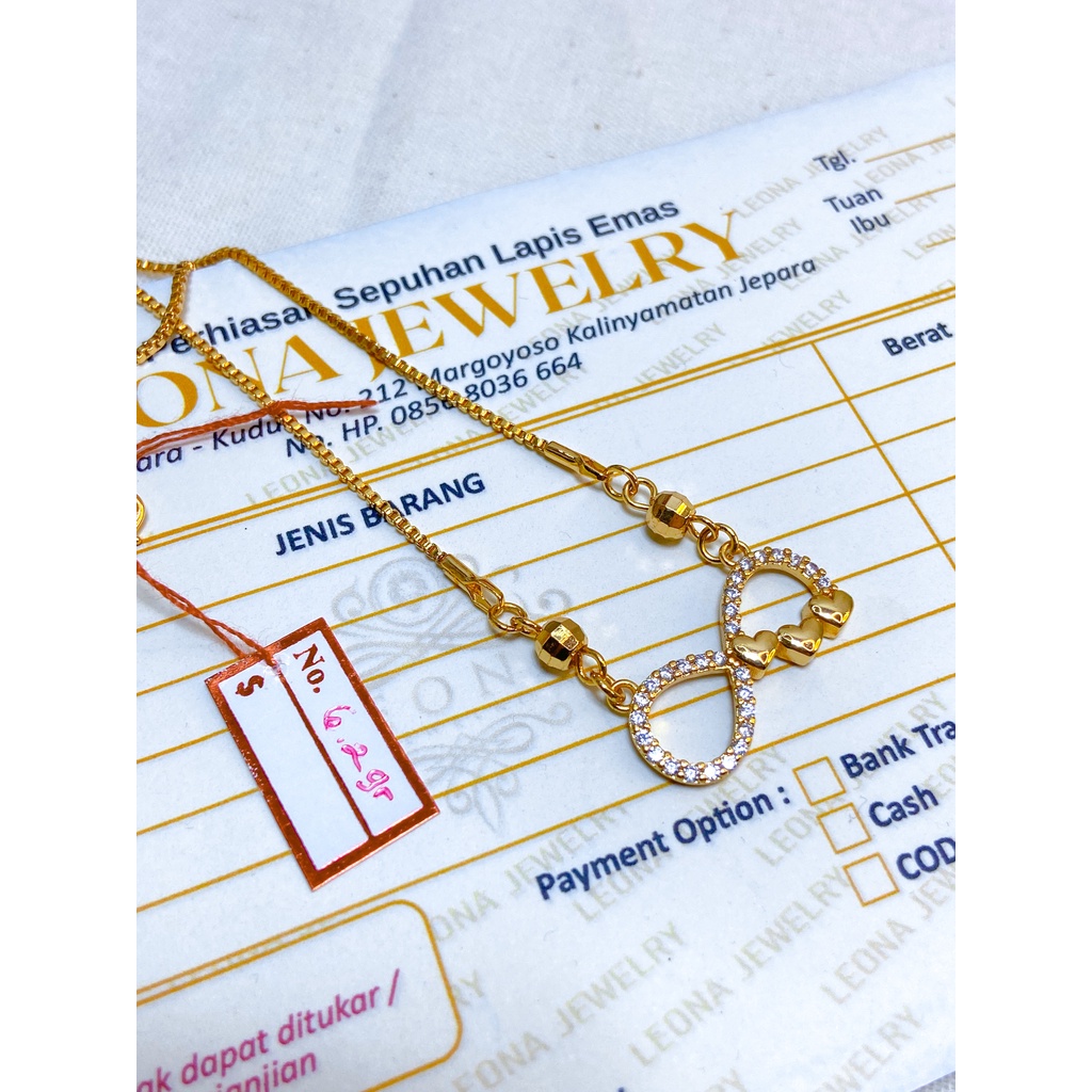 Jual Kalung Infinity Love Permata Titanium Emas G010 | Shopee Indonesia