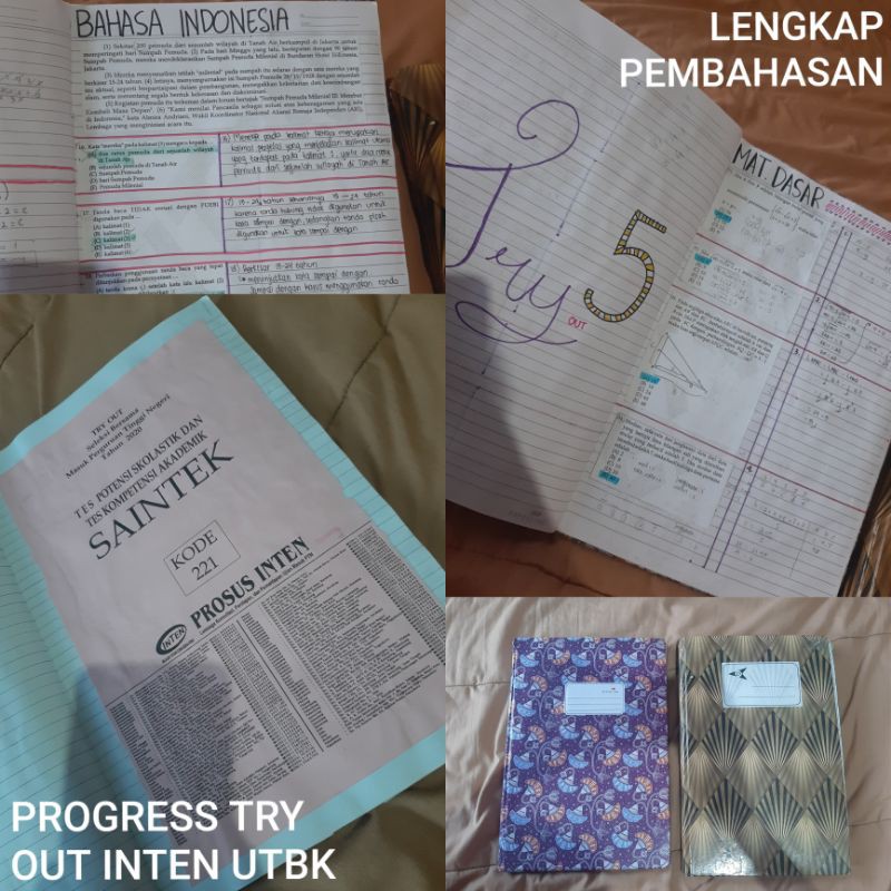 Jual (DUA) BUKU PROGRESS TRY OUT INTEN UTBK SBMPTN LENGKAP 2020 2019 ...