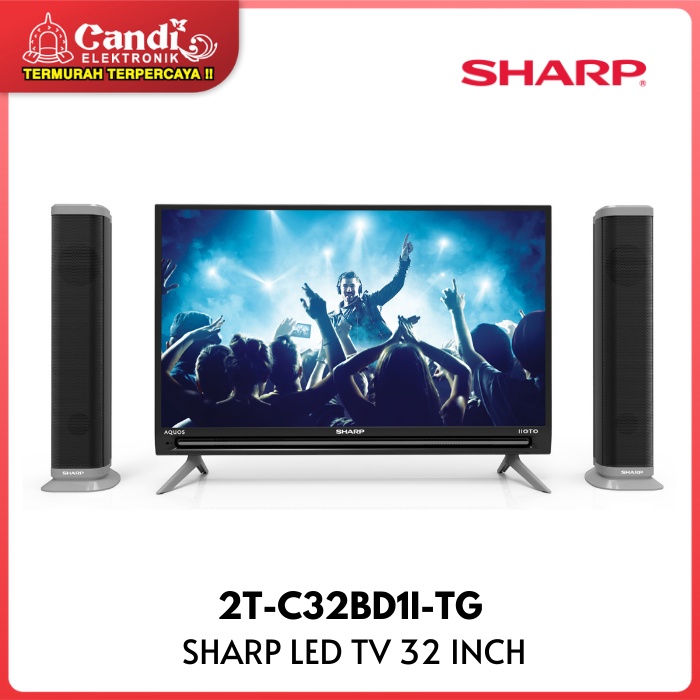 Jual SHARP LED TV 32 inch 2T-C32BD1I-TG Digital TV Speaker Tower ...