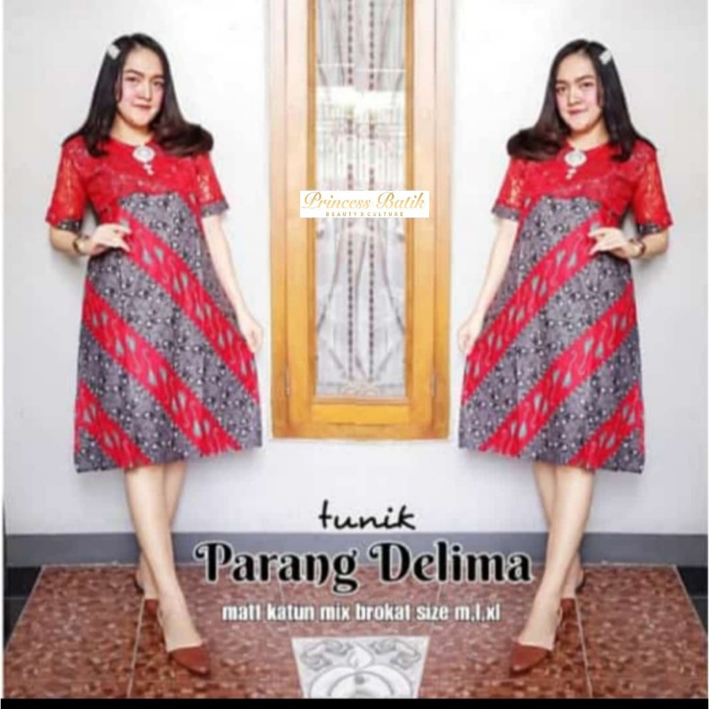 Jual DRESS BROCADE PARANG DELIMA DRESS BROKAT BATIK CANTIK DRESS BATIK ...