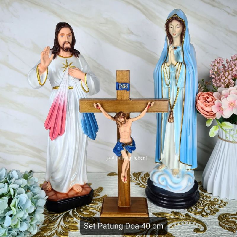 Jual Patung Perlengkapan Misa Set Yesus Kerahiman Maria Fatima 40 cm ...