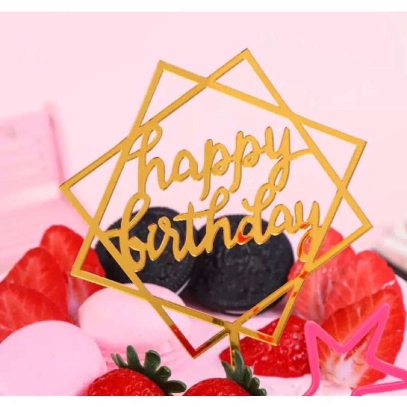 Jual Cake topper / topper kue akrilik / tulisan happy birthday untuk ...