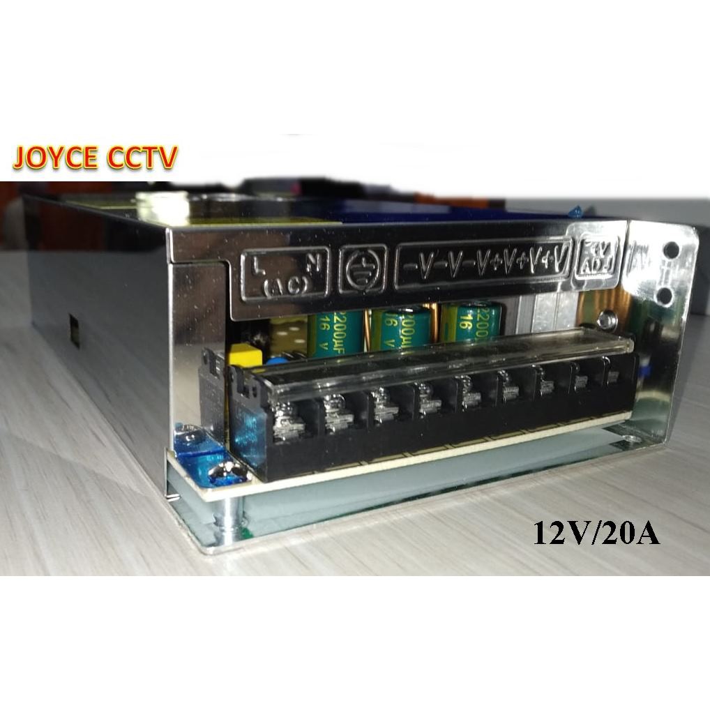 Jual PSU Power Supply CCTV Jaring 12V/20A Switch and Fan | Shopee Indonesia