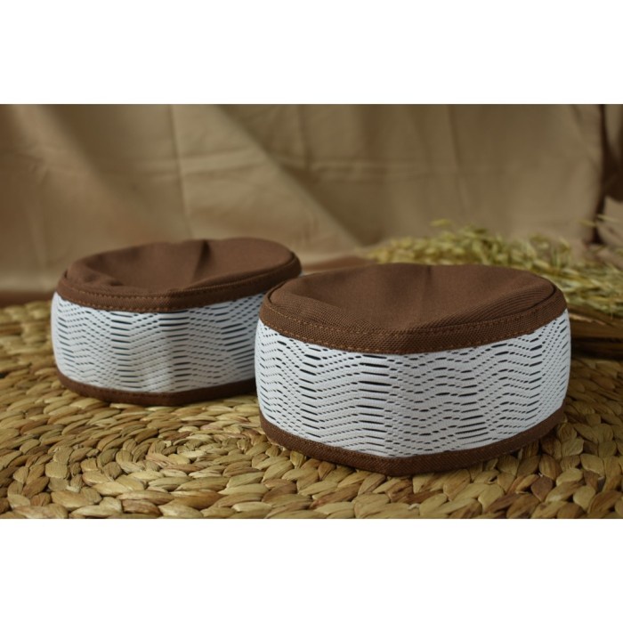 Jual peci taliban warna cokelat mix putih harga terjangkau | Shopee ...