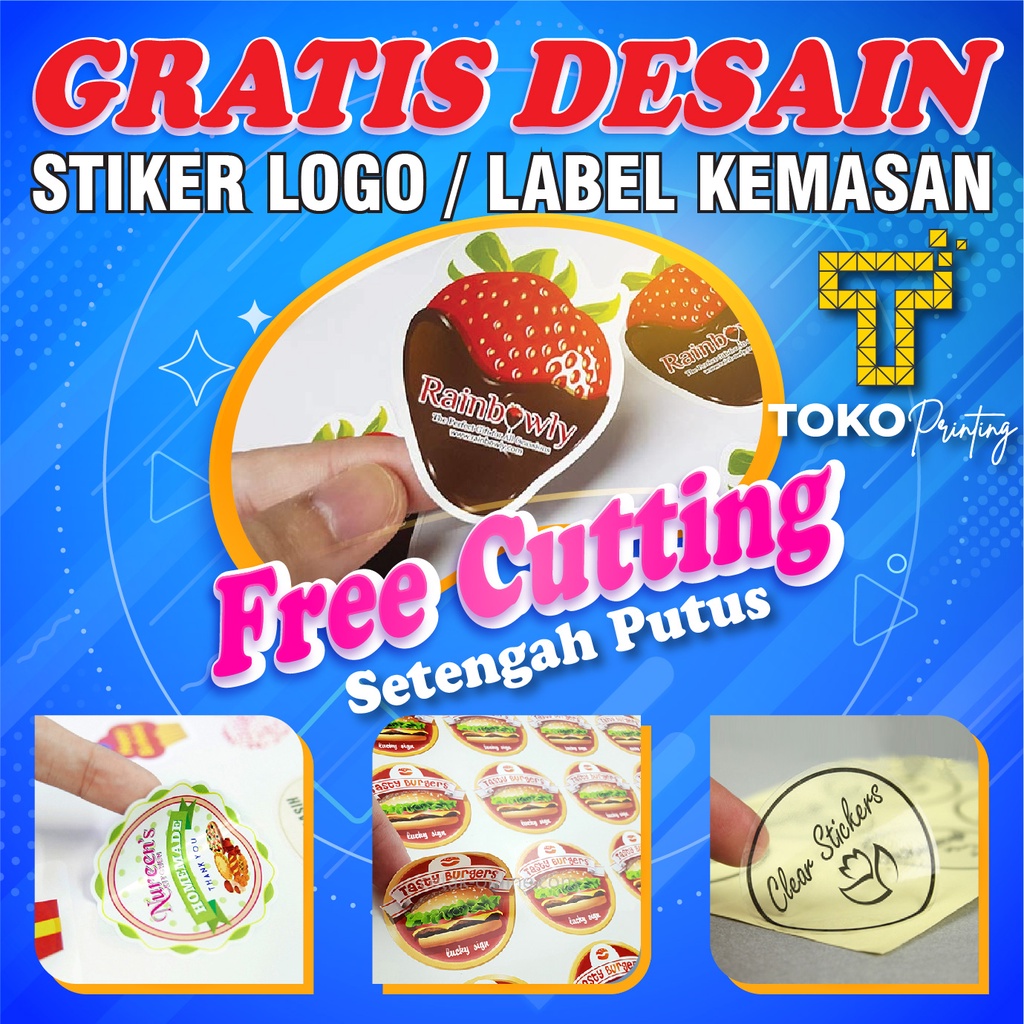 Jual ( GRATIS DESAIN & CUTTING } STIKER LOGO / LABEL KEMASAN A3 ...