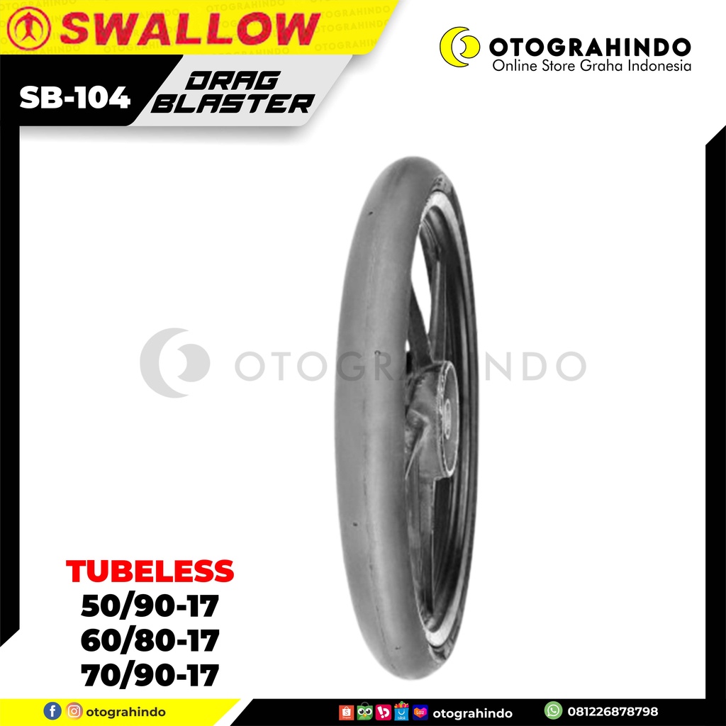 Jual Ban Motor Drag Swallow SB-104 Drag Blaster 50/90 60/80 70/80 Ring ...