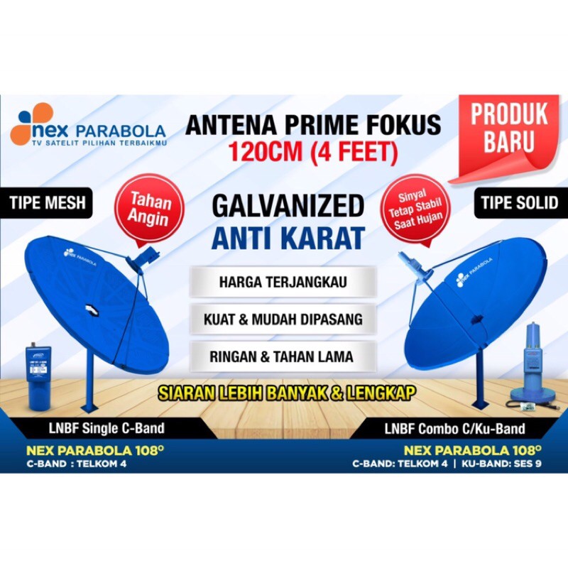 Jual Dish Nex Parabola 4 Feet 120cm C Ku band | Shopee Indonesia