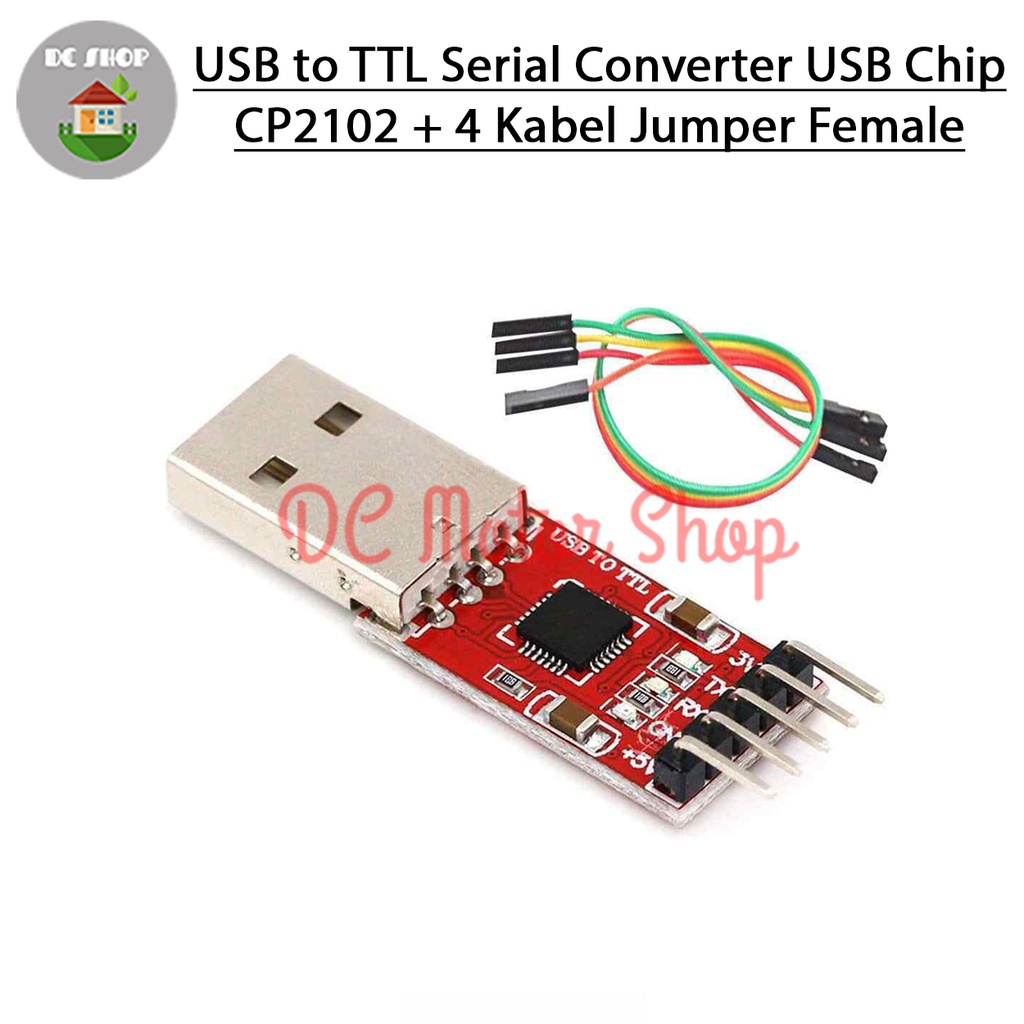 Jual USB to TTL Serial Converter USB Chip CP2102 + 4 Kabel Jumper ...