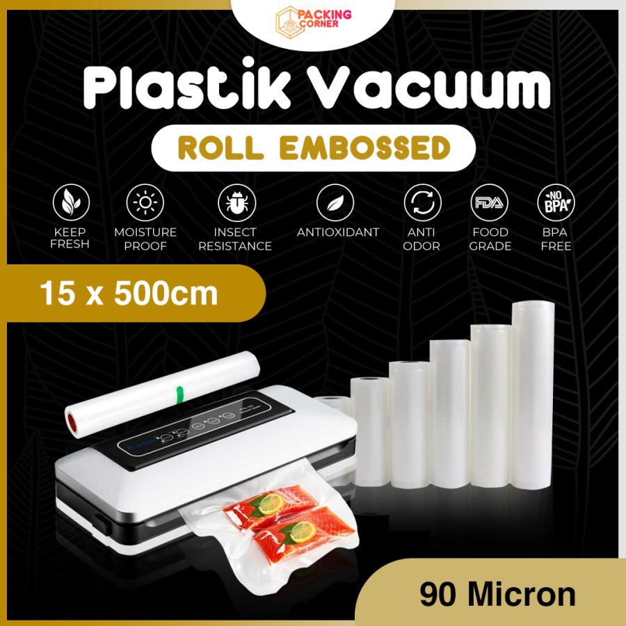 Jual Plastik Vacuum Sealer ROLL 15x500 cm Sealer Roll Emboss Makanan 5m ...