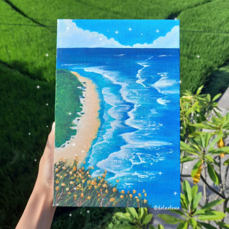 Jual Lukisan 002 | Lukisan Tangan Murah | Lukisan Pantai | Pajangan ...