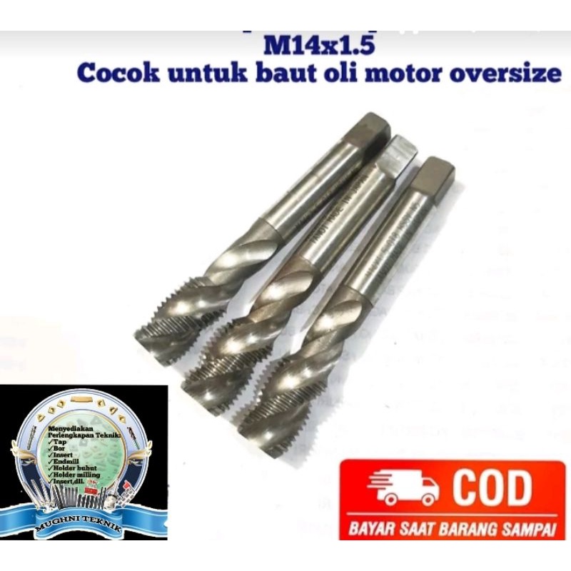 Jual tap mesin tap sepiral m14x1,5 osg tanoi bukan yamawa cocok baut oli | Shopee Indonesia