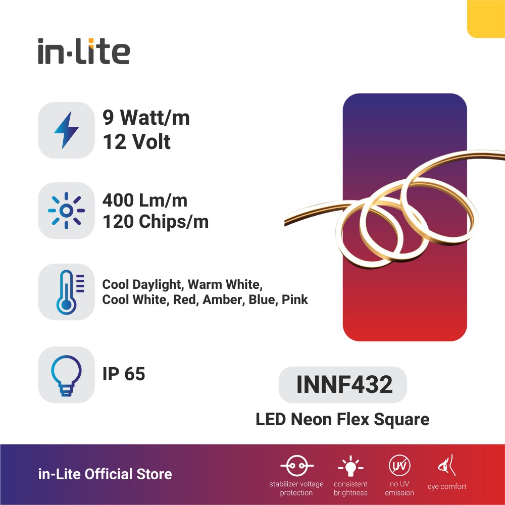 Jual InLite Lampu LED Neon Flexi Square INNF432 - 9 watt | Shopee Indonesia