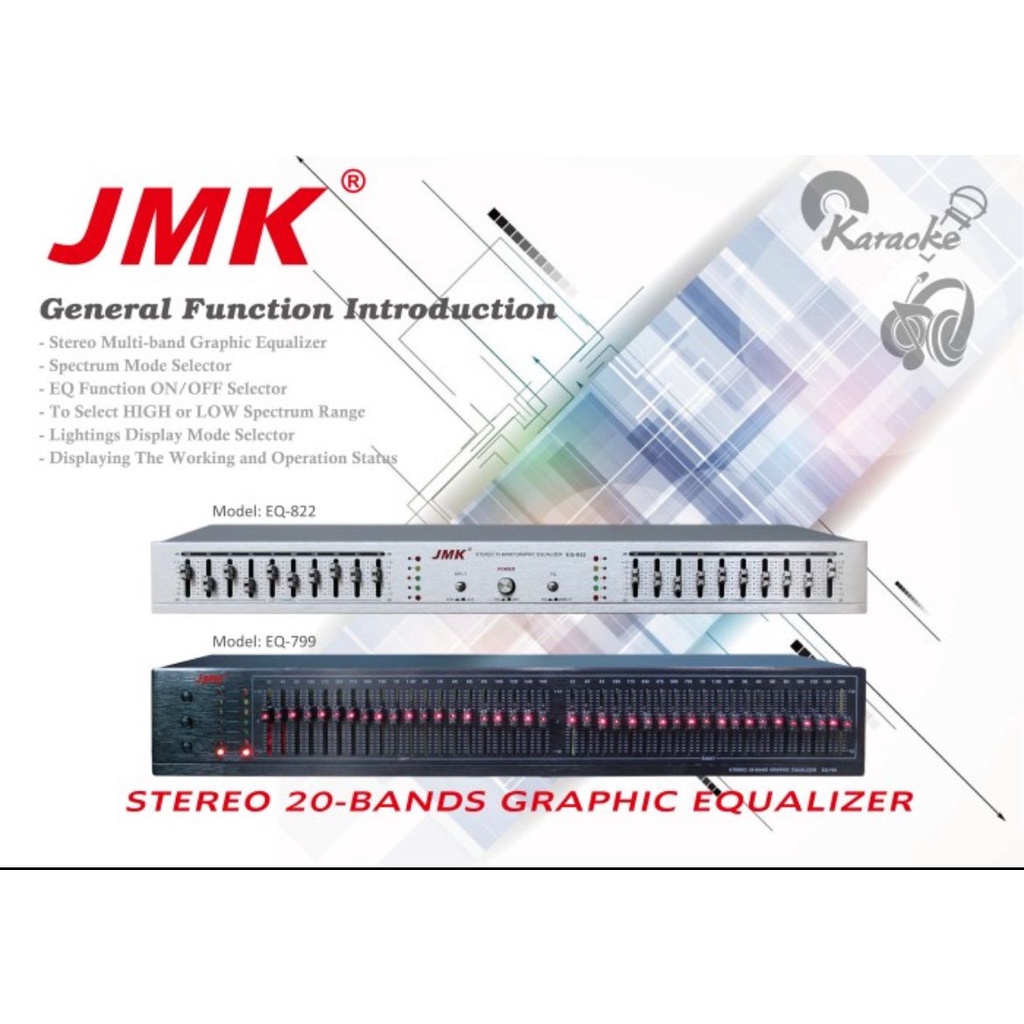 Jual EQUALIZER EQ DOUBLE 20 BANDS GRAHIC JMK EQ822 / EQ799 | Shopee Indonesia