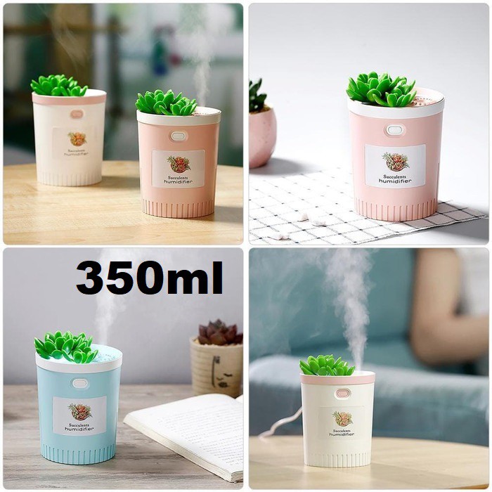 Jual Humidifier Diffuser Mini Succulent Bentuk Pot Aroma Terapi 350ml ...
