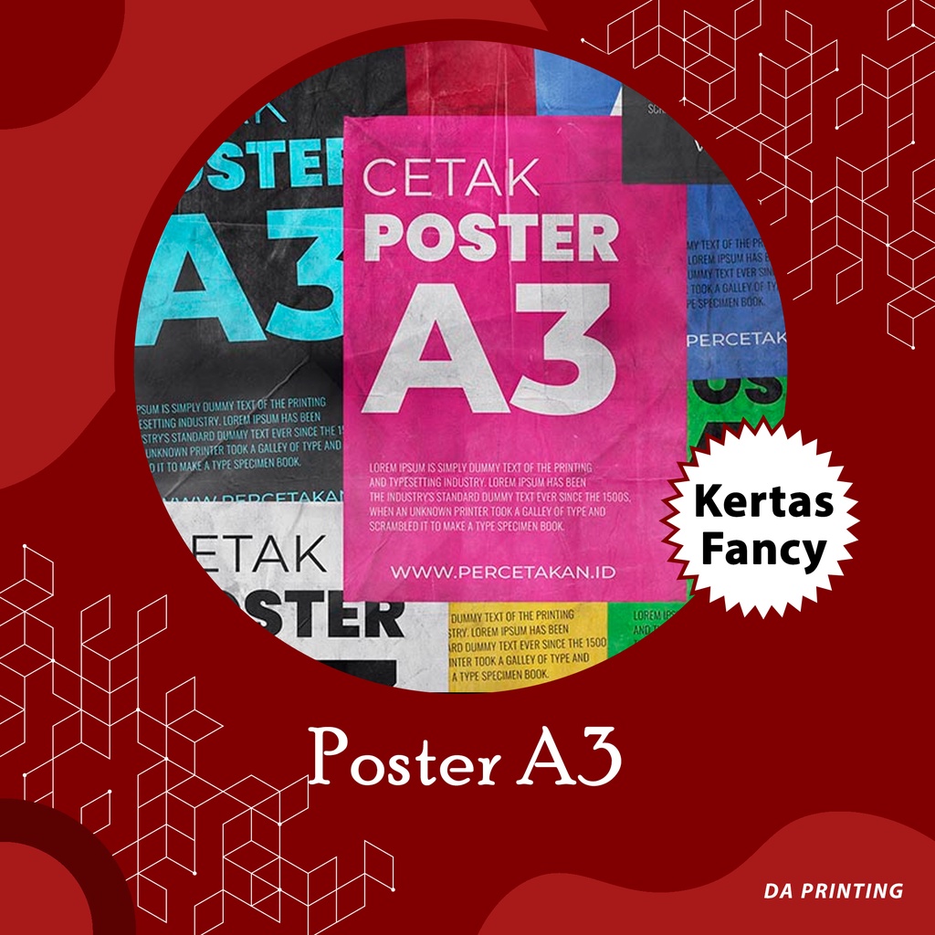 Jual [DA PRINTING] Poster Kertas Fancy A3 / Poster Satuan / Poster ...