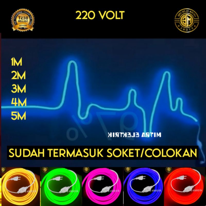 Jual PAKET LAMPU KAMAR NEON FLEXIBLE 220V LENGKAP TINGGAL PAKAI ...